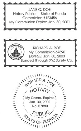Riverside Rubber Stamp & Engraving - Notary Sample - Florida